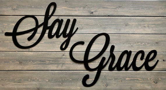 Say Grace Sign Christian Wall Art Dining Room Decor - Etsy