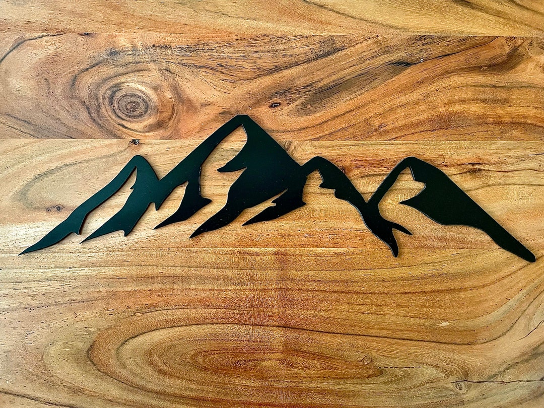 Mountain Range Metal Sign - Simple Mountain Wall Art - Mountain Theme ...