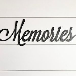 Memories Sign - Photo Wall - Memories Script Word - Metal Wall Art ...