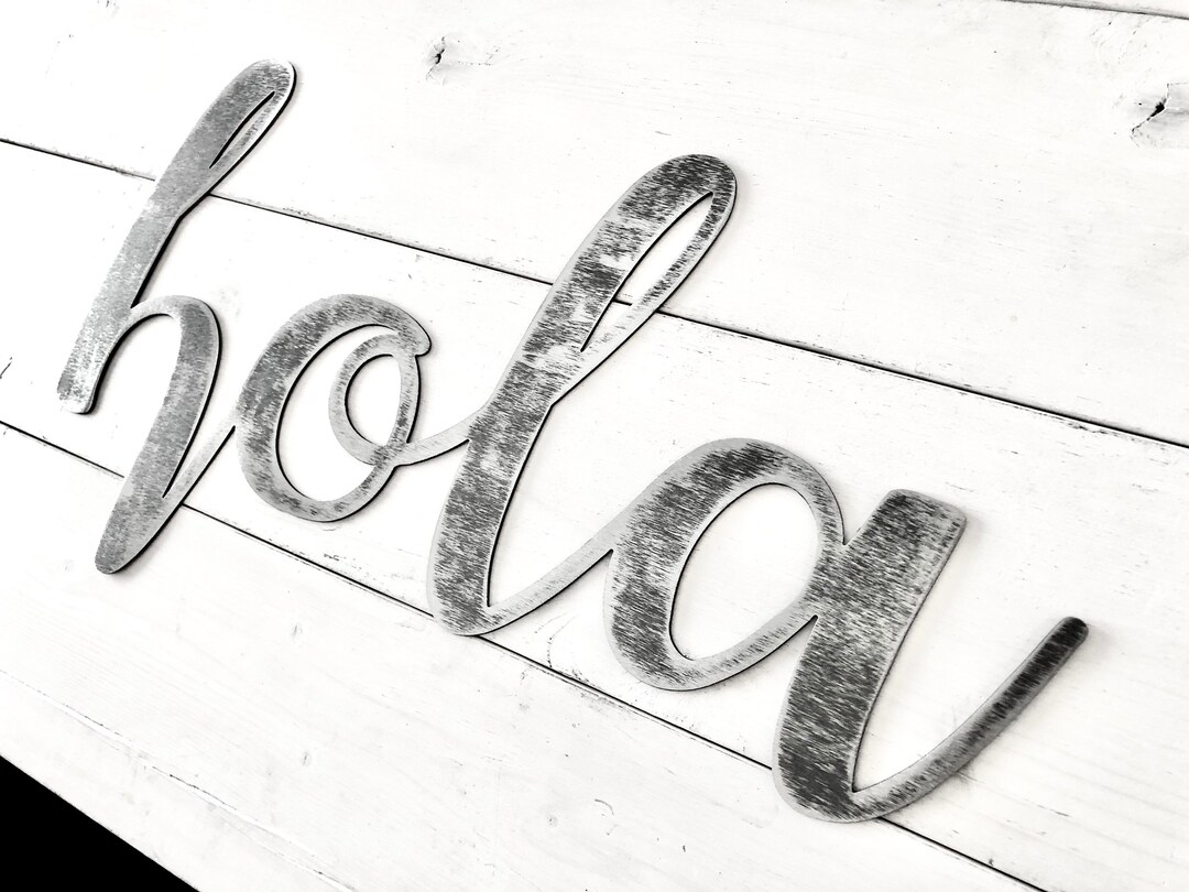 Hola Sign - Hola Wall Decor - Spanish Quote - Hello Metal Word ...