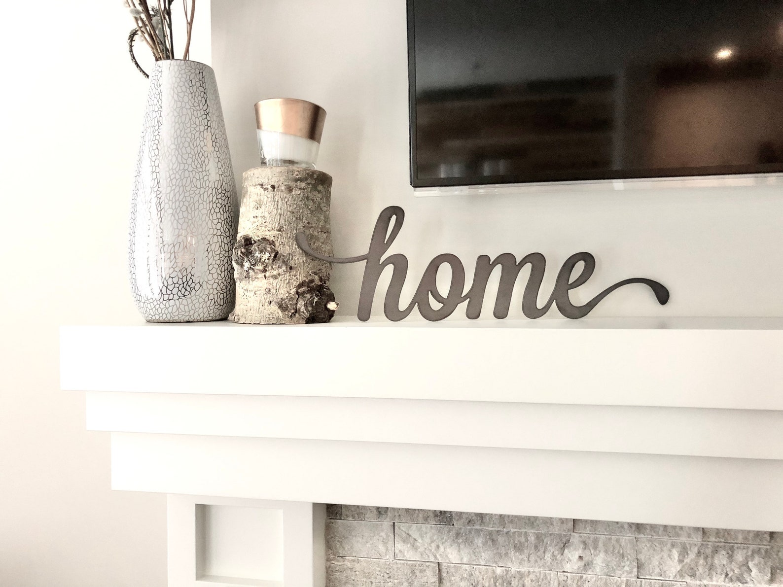 Home Sign Home Wall Art Rustic Metal Script Sign Metal - Etsy