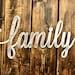 Family Sign Rustic Metal Wall Art Family Script Word Sign - Etsy