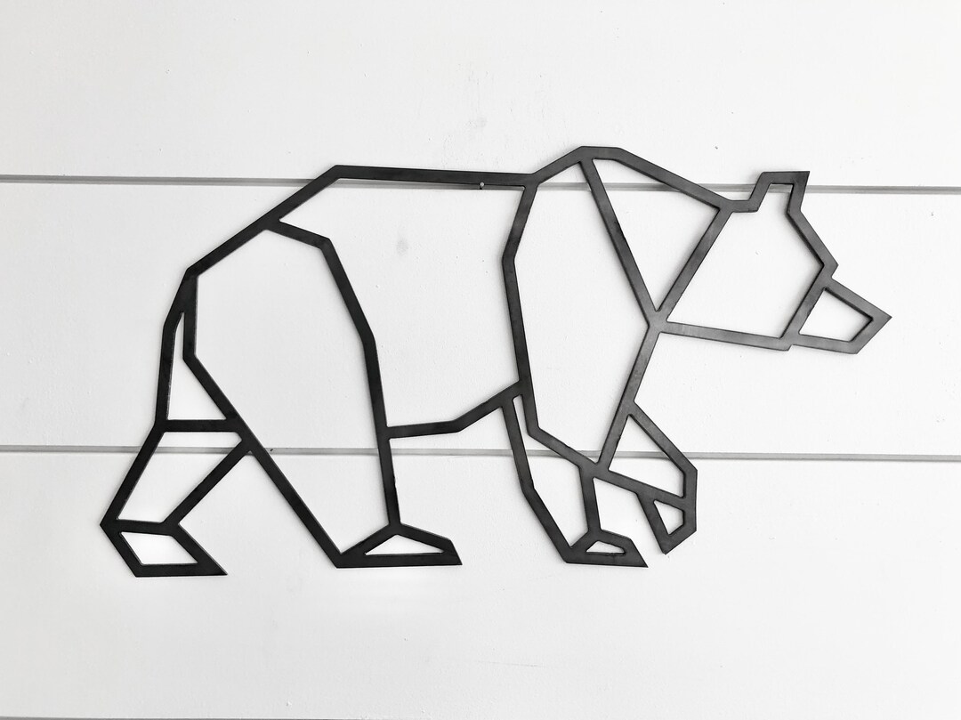 Metal Geometric Bear - Full Body Bear - Bear Wall Art - Metal Wall Art ...