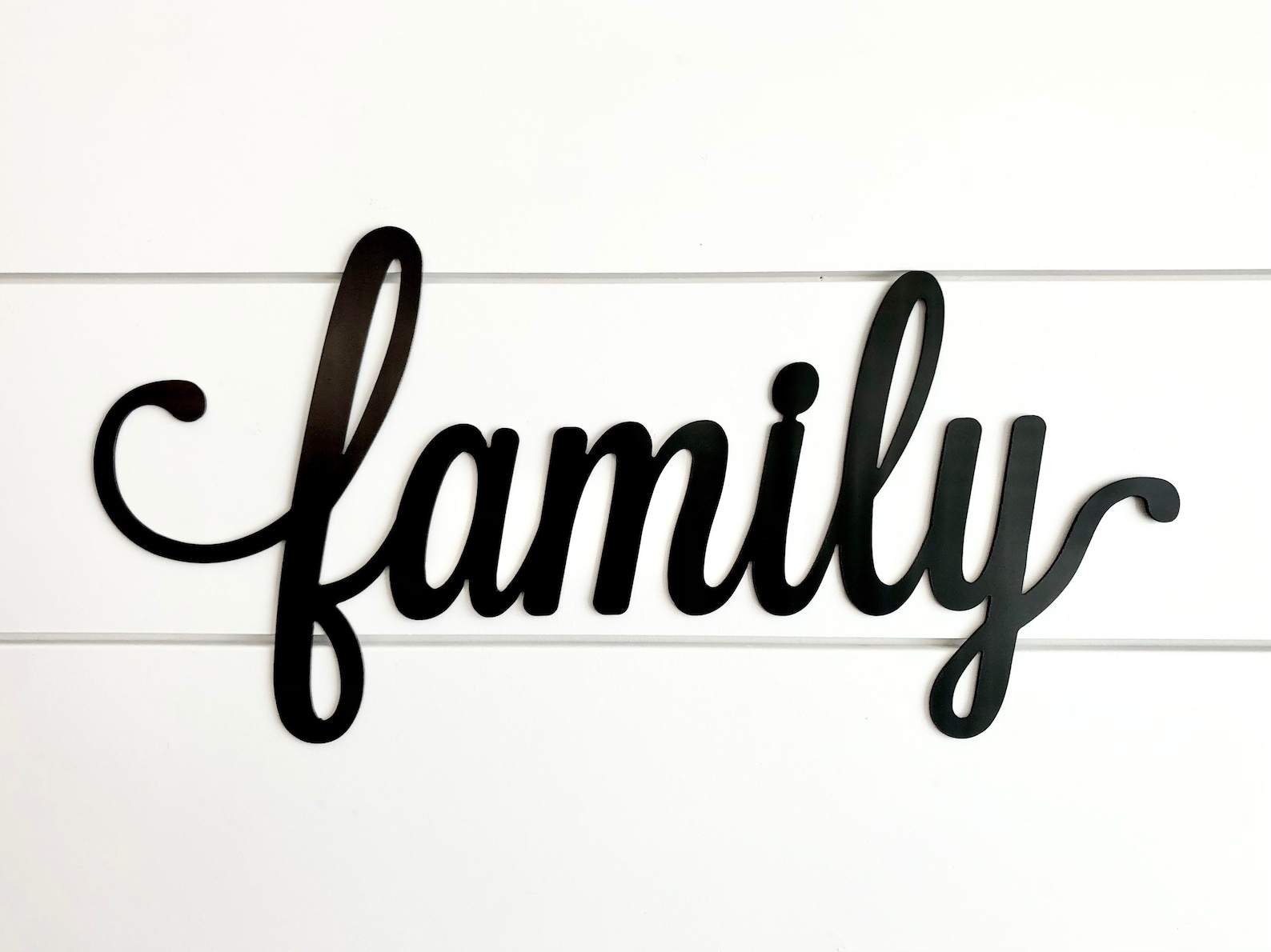 Family Sign Rustic Metal Wall Art Family Script Word Sign - Etsy