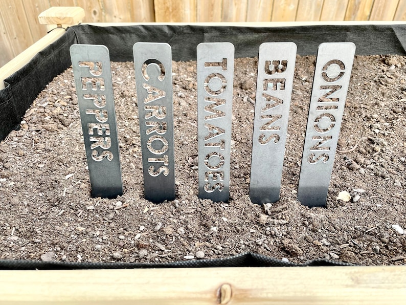 Rustic Metal Garden Tags - Plant Labels - Garden Name Plates - Planter ...