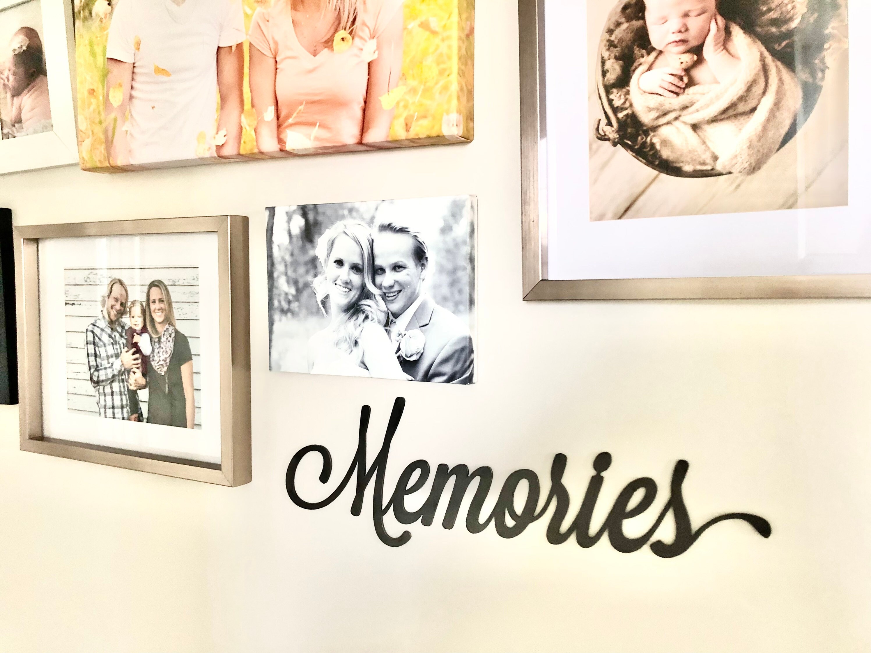 Memories Sign Photo Wall Memories Script Word Metal Wall | Etsy