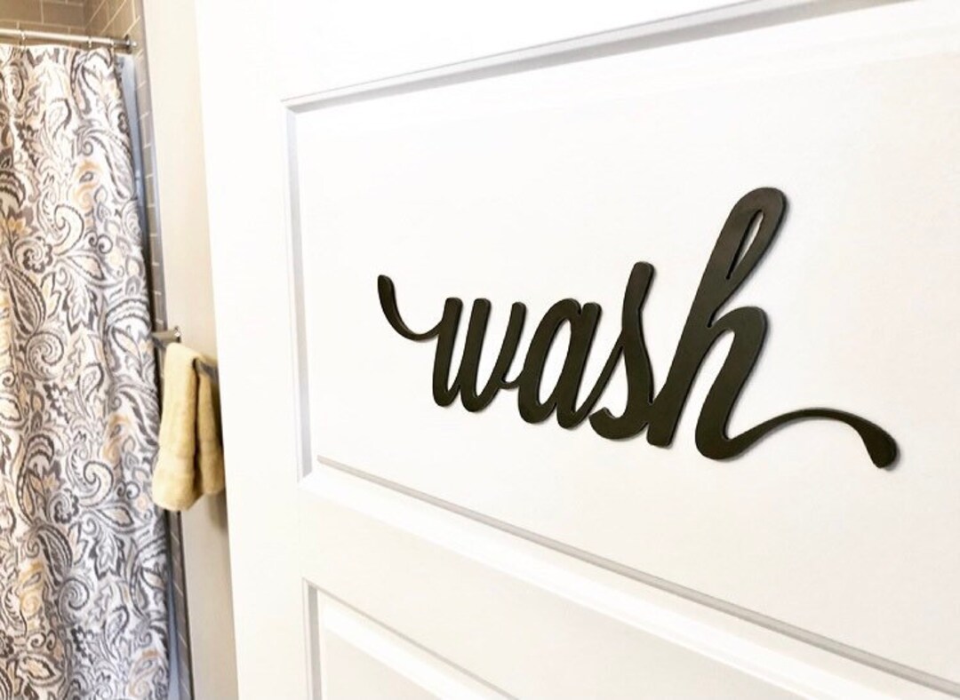 Wash Sign - Bathroom Sign - Laundry Sign - Wash Word - Wash Your Hands ...