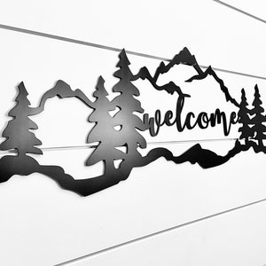 Welcome Mountain Sign - Mountain Scene - Mountain Range - Welcome Sign ...