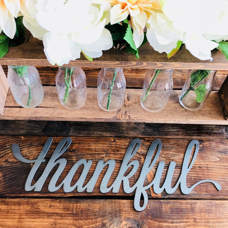 Metal Thankful Sign - Etsy