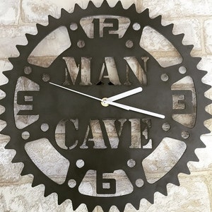 Man Cave Clock- Gift for Him - Metal Clock - Garage Decor - Office ...