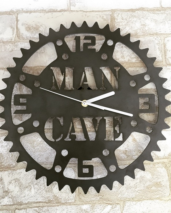 Man Cave Clock- Gift for Him - Metal Clock - Garage Decor - Office ...