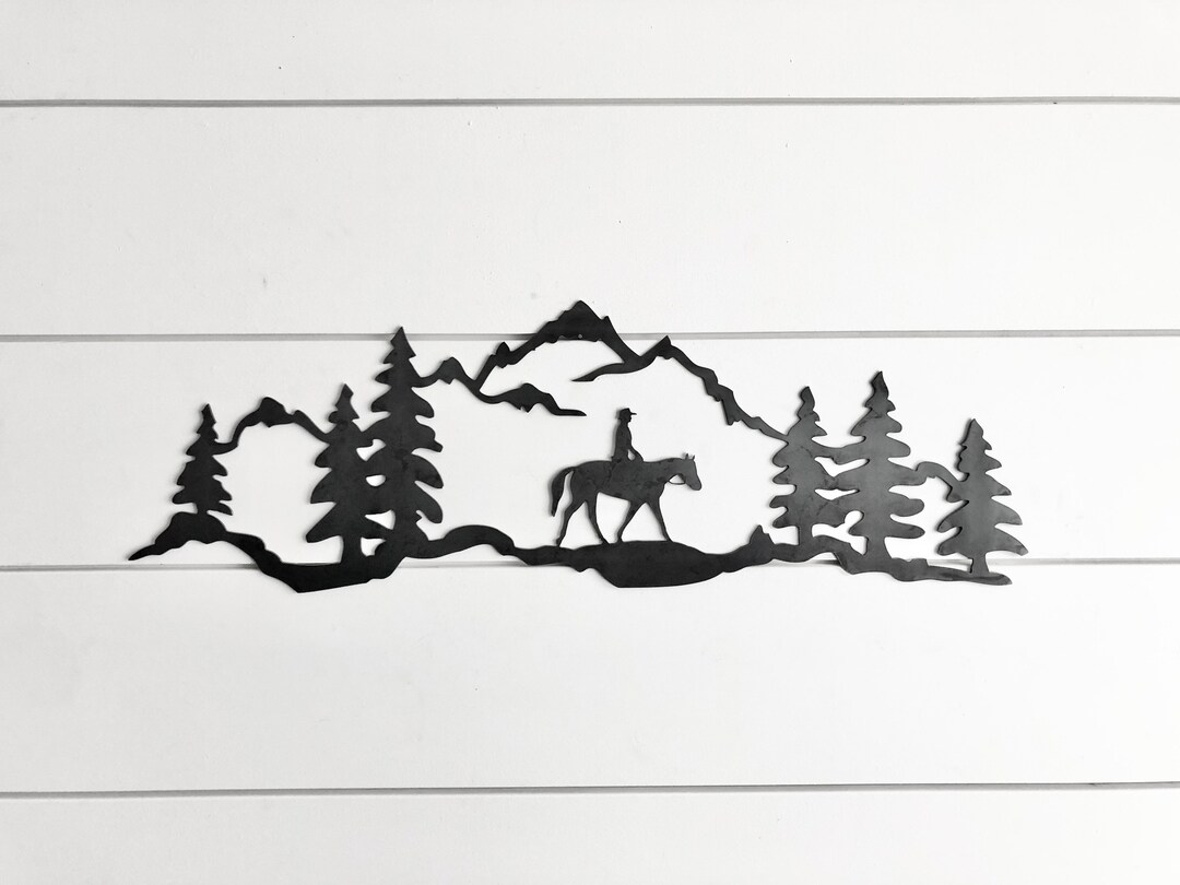 Horse Sign - Mountain Range With Horse - Horseback Riding - Horse Wall ...