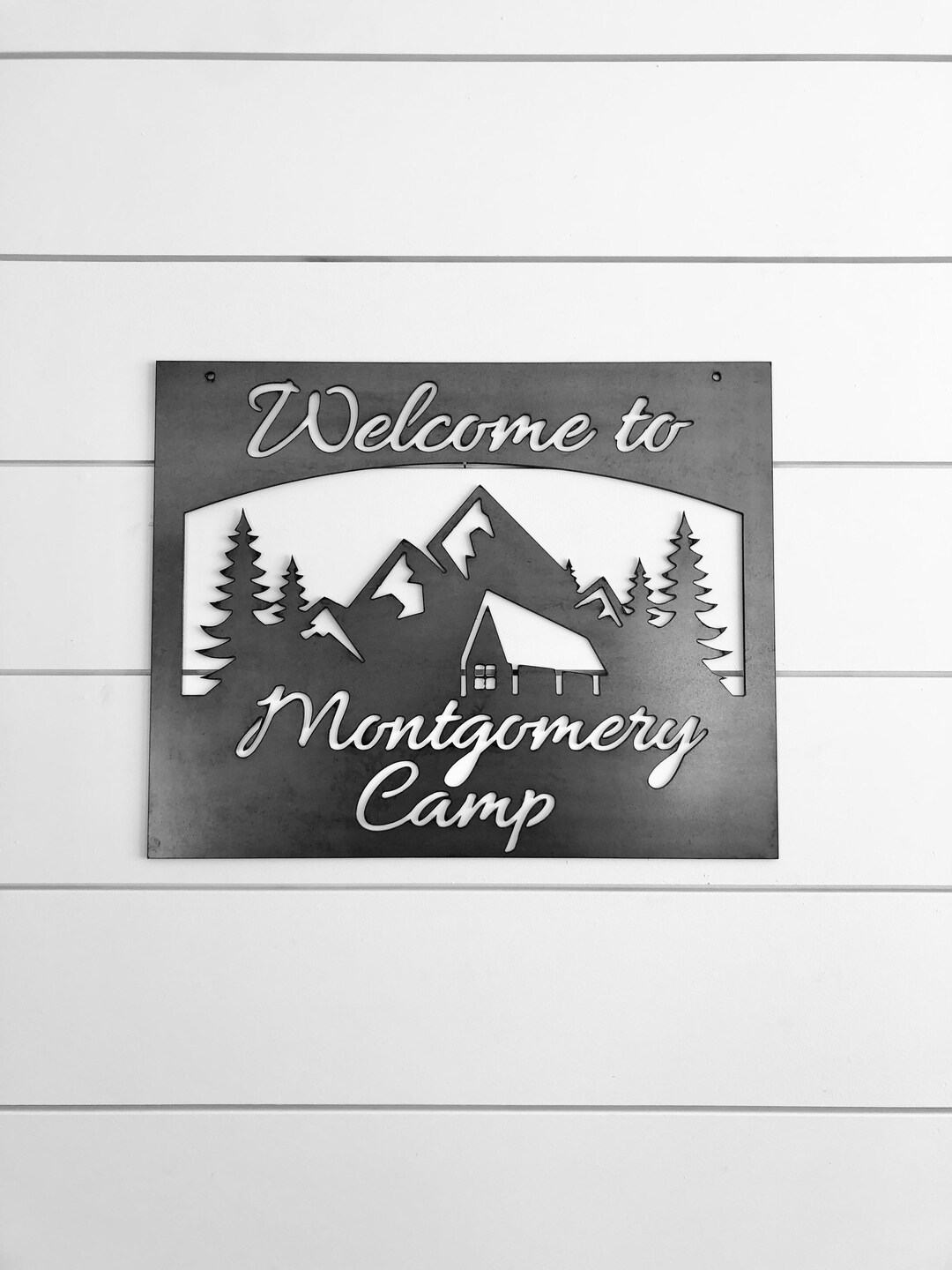 Custom Metal Cabin Sign - Cabin in the Woods - Custom Address Plaque ...