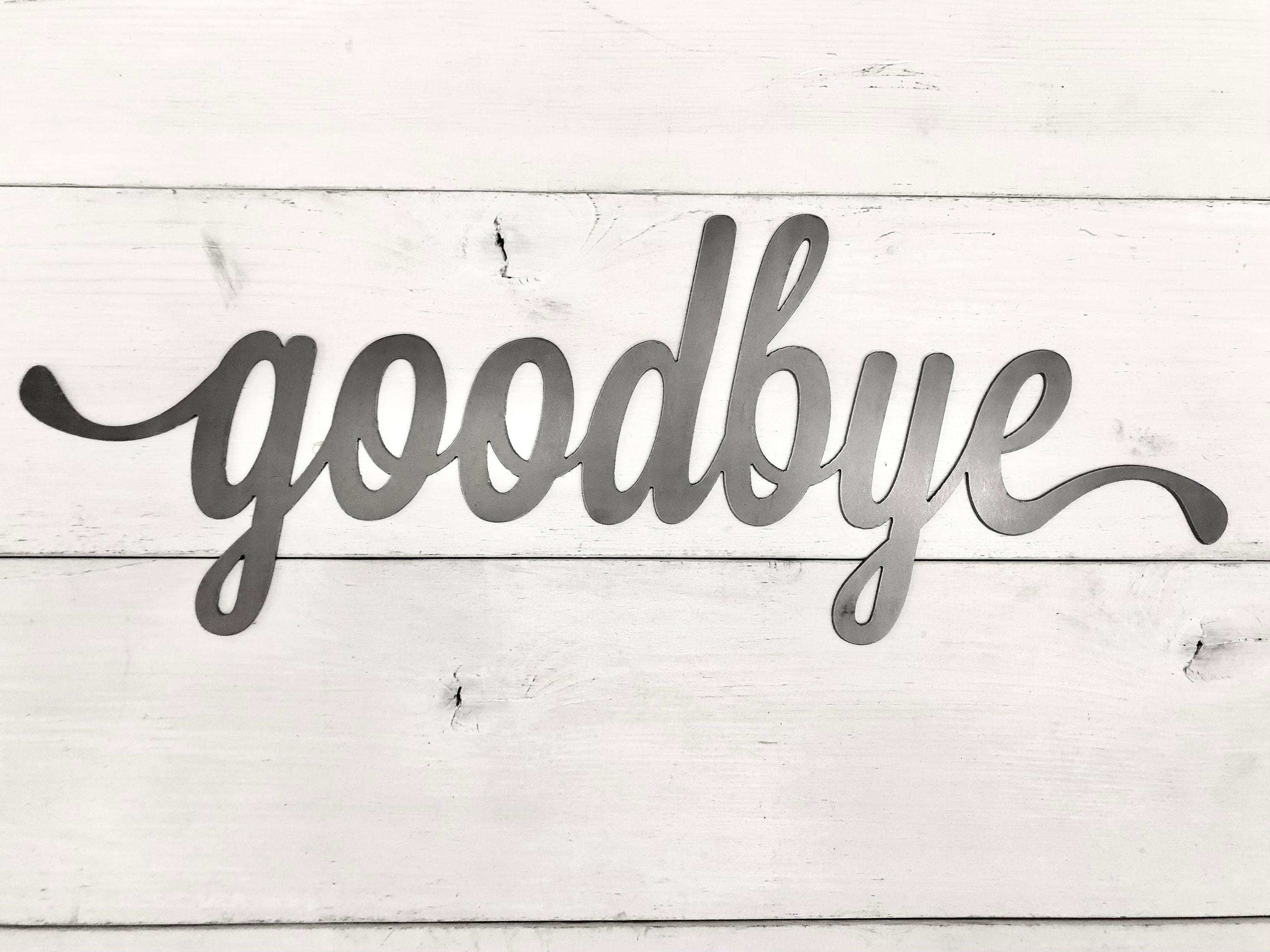 Script Goodbye Sign Front Door Sign Entryway Decor Metal | Etsy