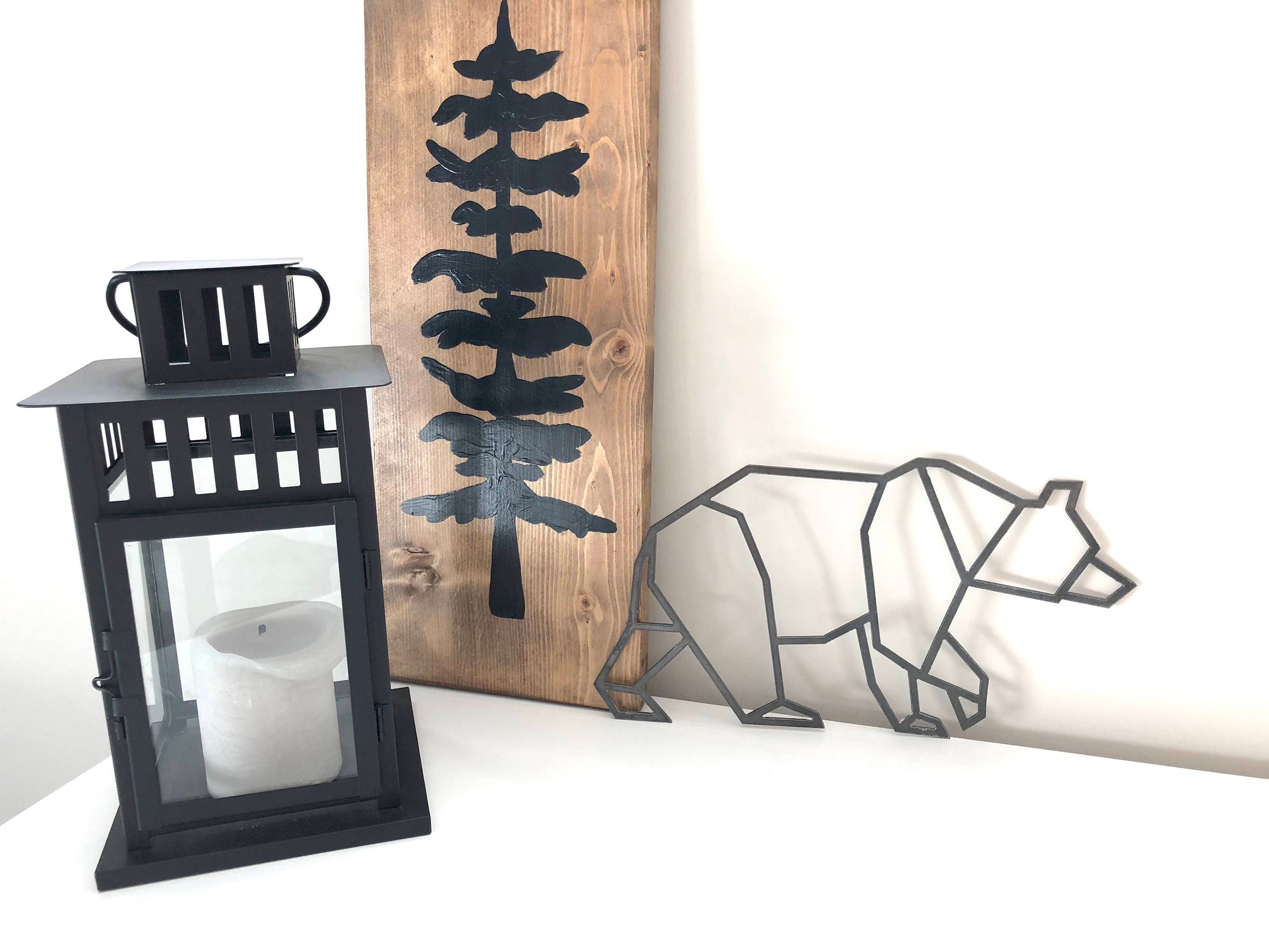 Metal Geometric Bear - Full Body Bear - Bear Wall Art - Metal Wall Art ...