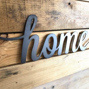 Home Sign - Home Wall Art - Rustic Metal Script Sign - Metal Sign ...