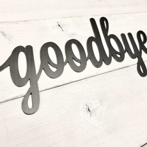 Script Goodbye Sign - Front Door Sign - Entryway Decor - Metal Wall Art ...