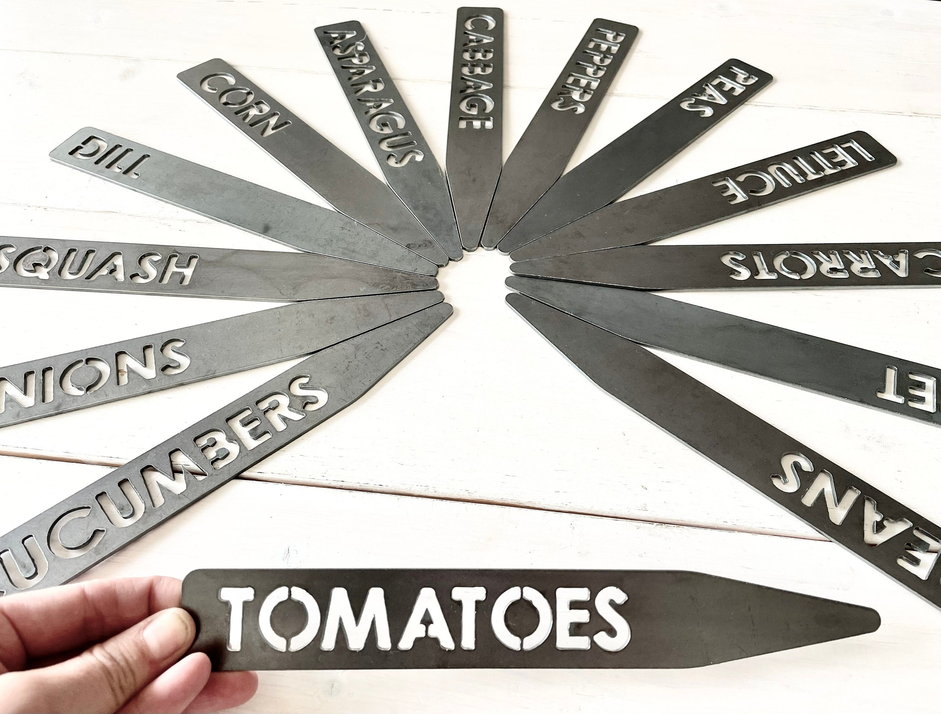 Rustic Metal Garden Tags - Plant Labels - Garden Name Plates - Planter ...