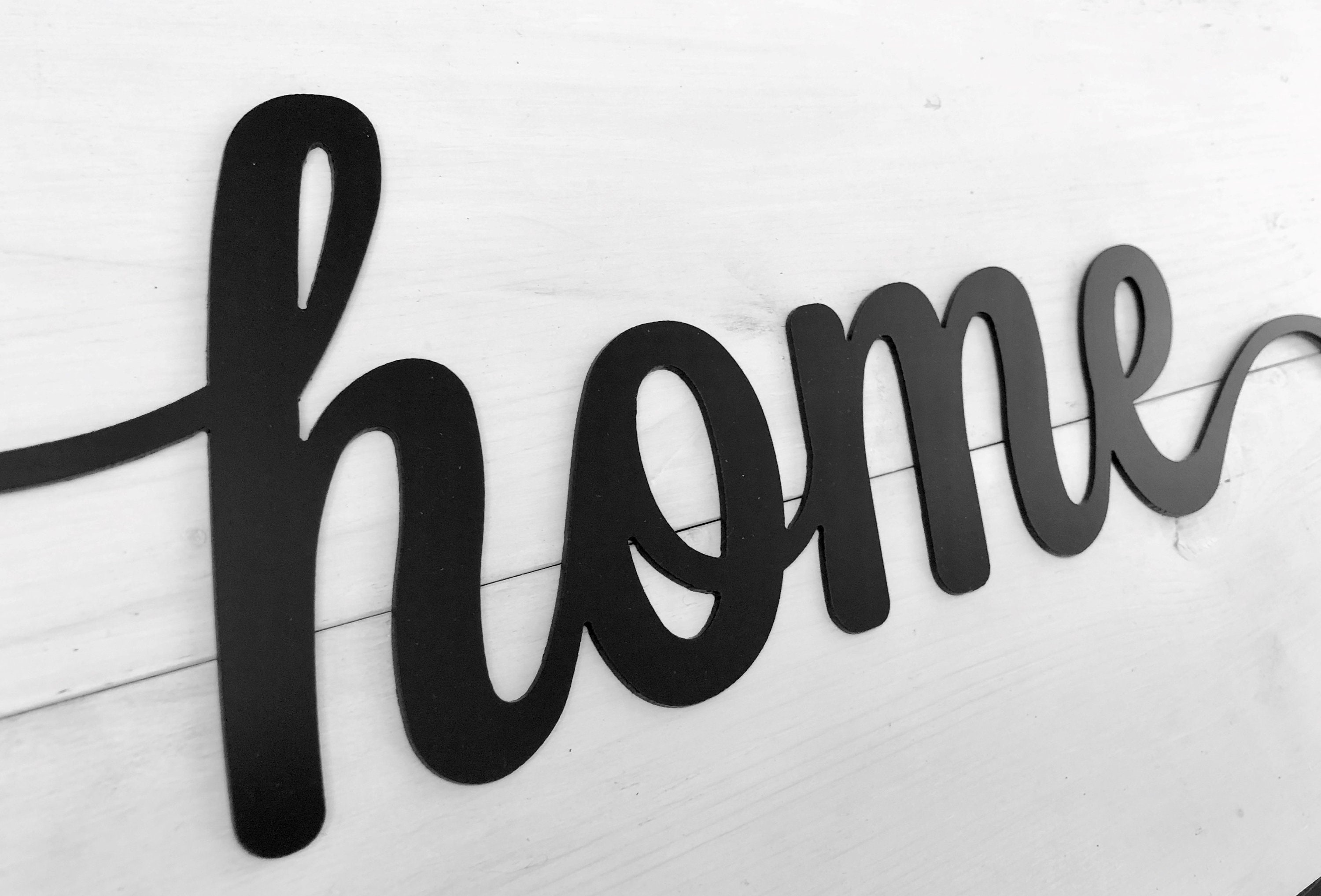 Home Sign - Home Wall Art - Rustic Metal Script Sign - Metal Sign ...