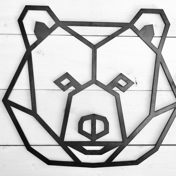 Geometric Bear Art - Etsy