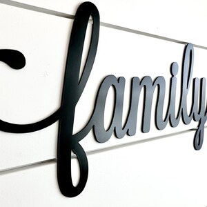 Family Sign - Rustic Metal Wall Art - Family Script Word Sign - Wall ...