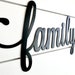Family Sign Rustic Metal Wall Art Family Script Word Sign - Etsy