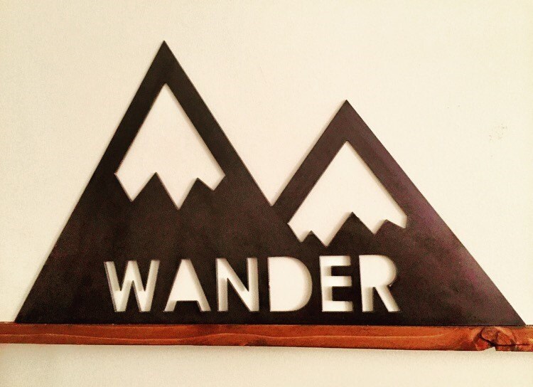 Wander Sign Rustic Metal Mountain Wall Hanging Home Decor | Etsy