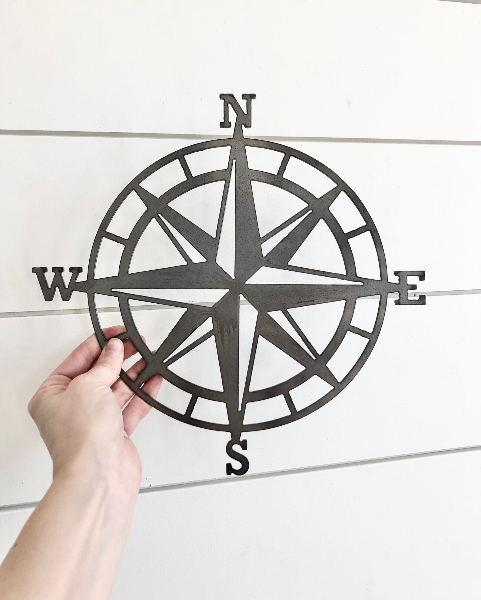 Compass Sign Travel Decor - Metal Compass - Nautical Sign - Metal Wall ...