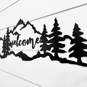 Welcome Mountain Sign - Mountain Scene - Mountain Range - Welcome Sign ...