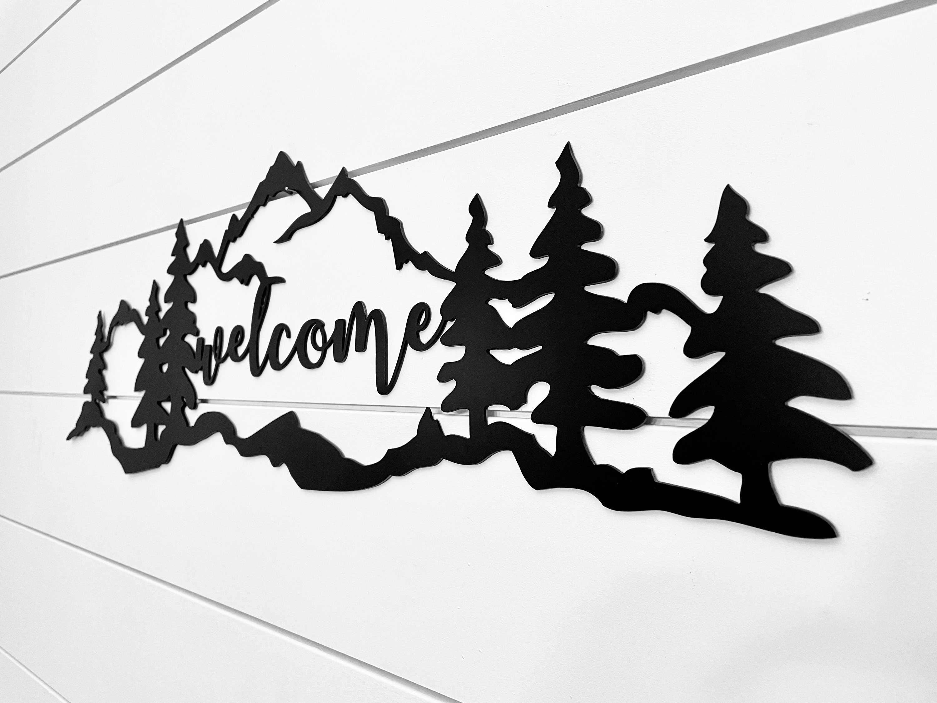 Welcome Mountain Sign - Mountain Scene - Mountain Range - Welcome Sign ...