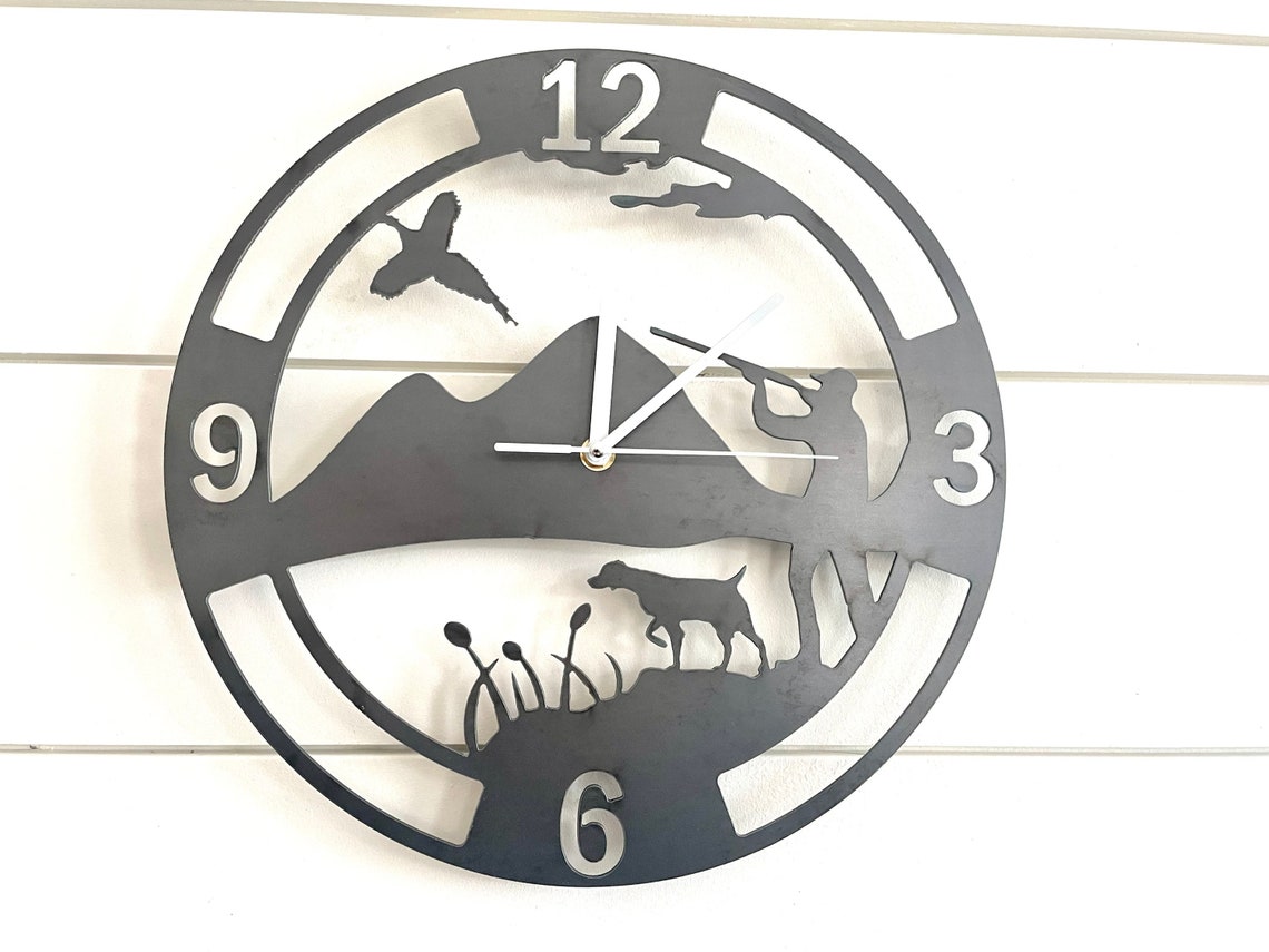 Pheasant Hunting Clock - Bird Hunting Sign - Pointer Dog Hunt Sign ...