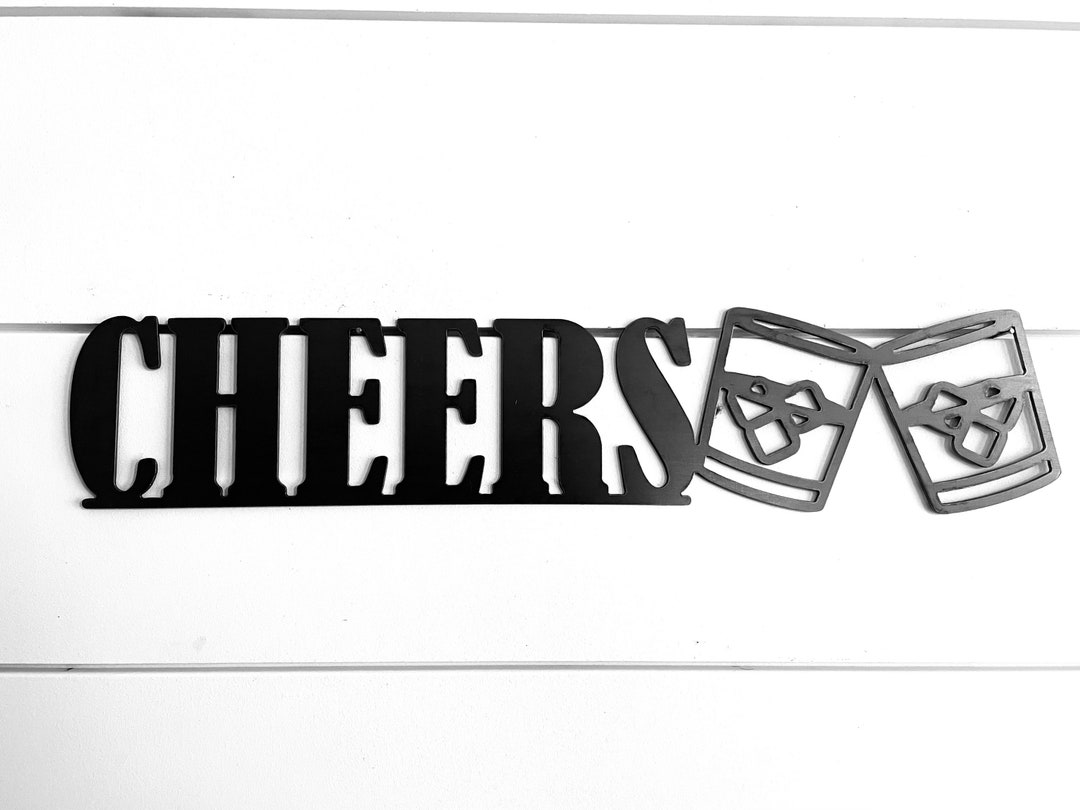 Metal Cheers Bourbon Sign - Cheers and Bourbon Bar Sign - Cheers Metal ...