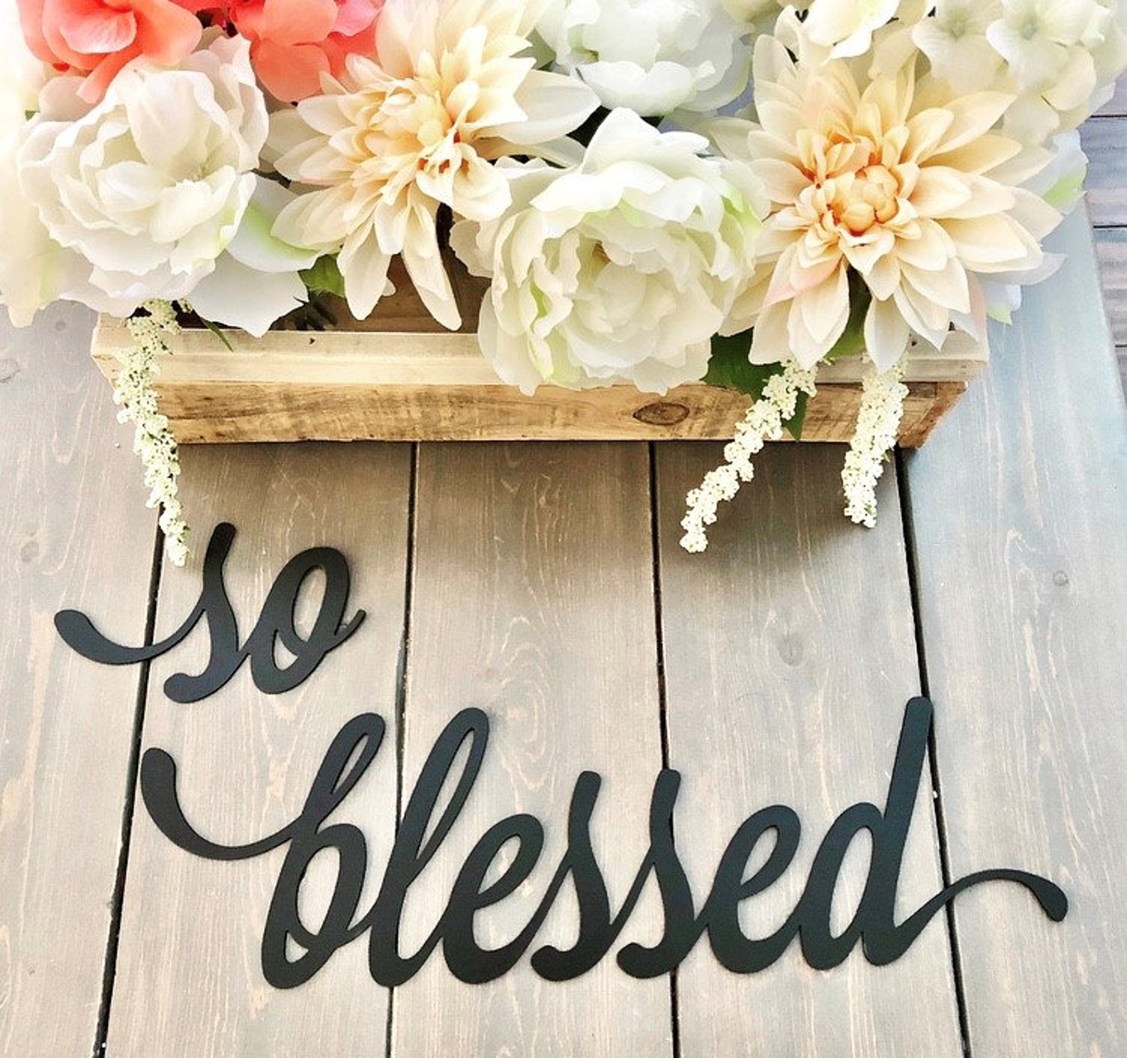 Rustic Metal Blessed Sign Script Blessed Blessed Wall Decor Metal Wall ...