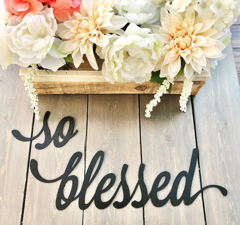 Rustic Metal Blessed Sign Script Blessed Blessed Wall | Etsy