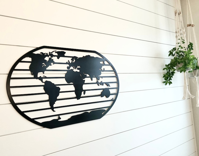 Rustic Metal World Map Magnetic World Map Large World Map | Etsy
