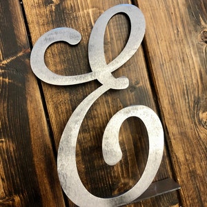 Standing Rustic Metal Script Letter - Personalized Gift - Metal Letter ...