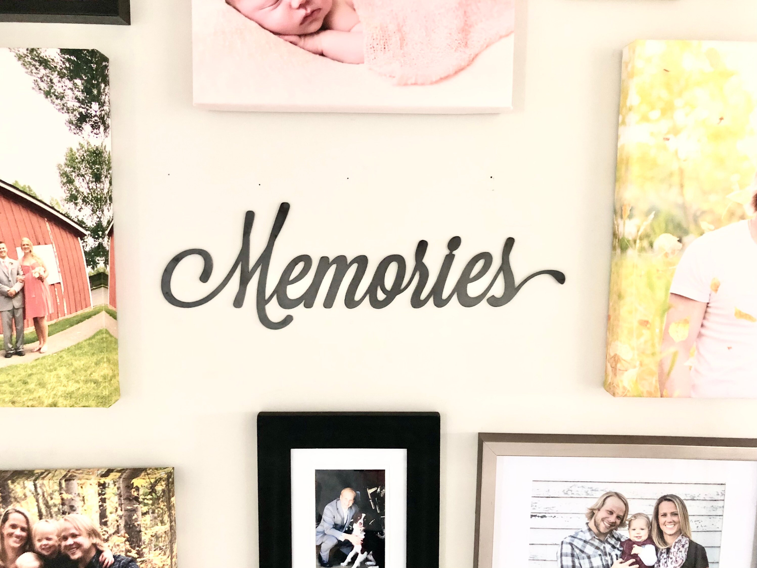 Memories Sign Photo Wall Memories Script Word Metal Wall | Etsy