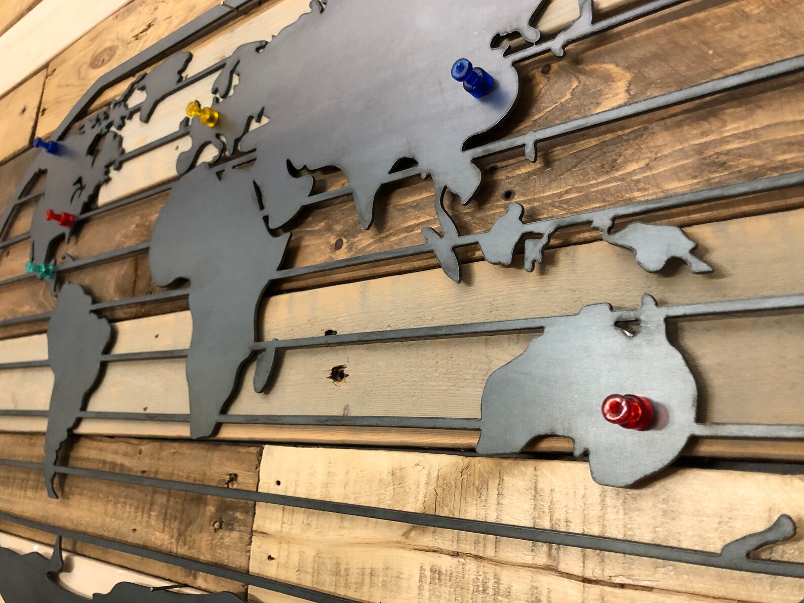 Rustic Metal World Map Magnetic World Map Large World Map World Map ...