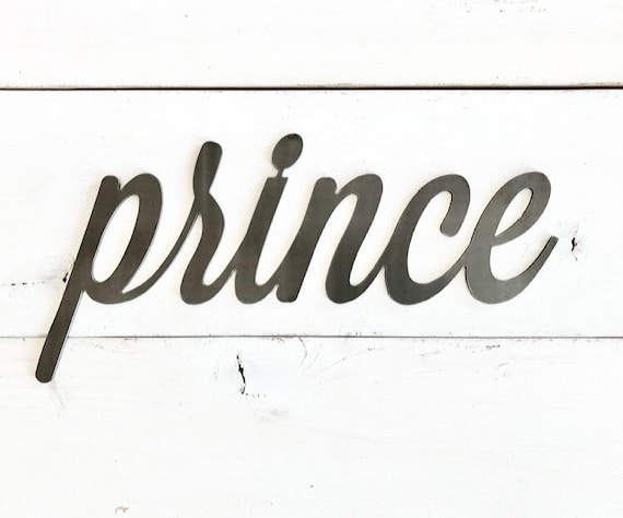 Prince Sign Prince Wall Art Prince Word Metal Wall Art | Etsy