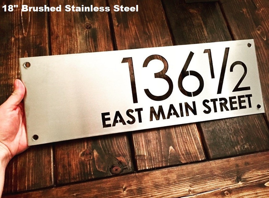 Custom Metal House Number With Street Name - House Number Sign ...