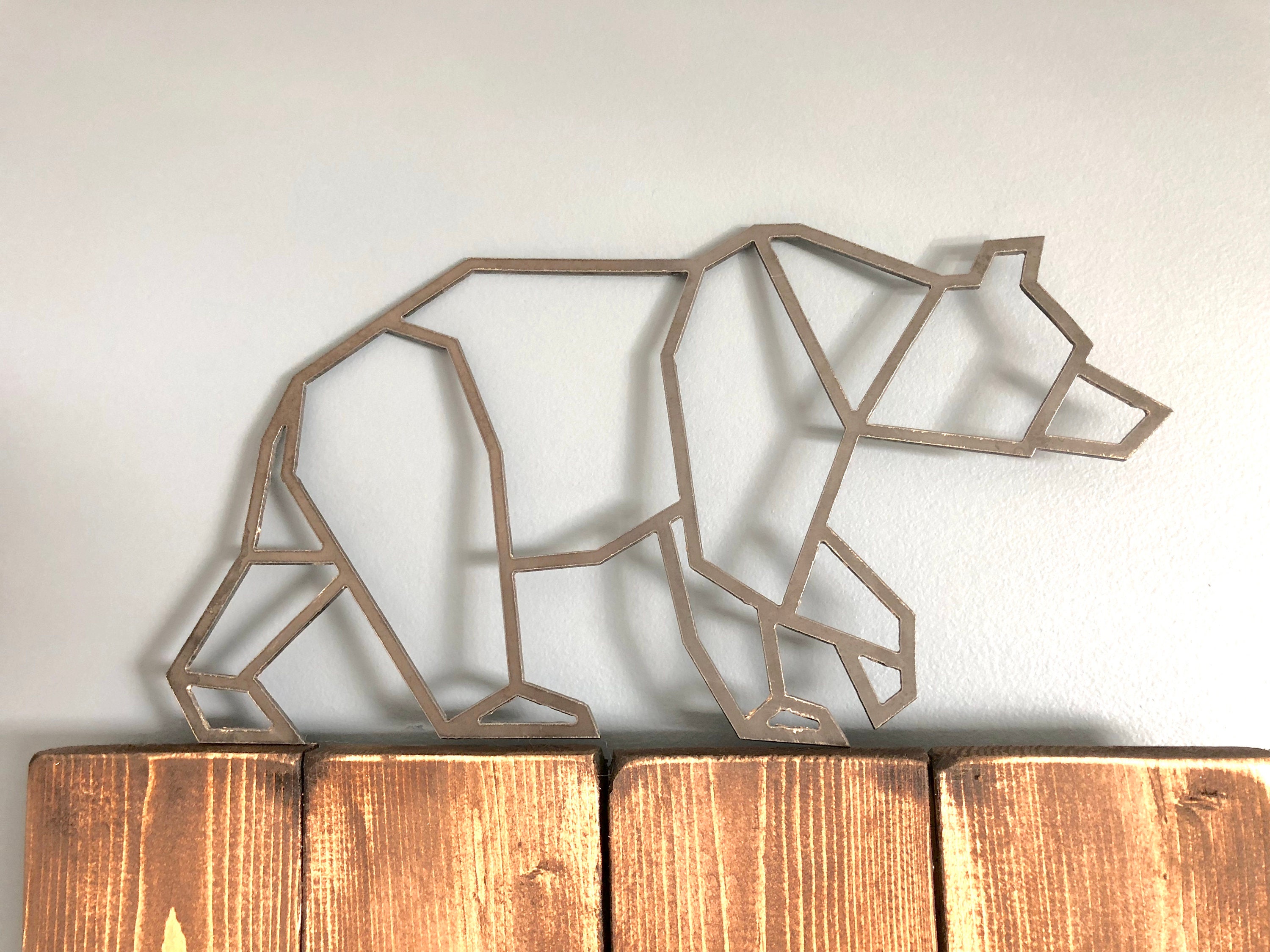 Metal Geometric Bear - Full Body Bear - Bear Wall Art - Metal Wall Art ...