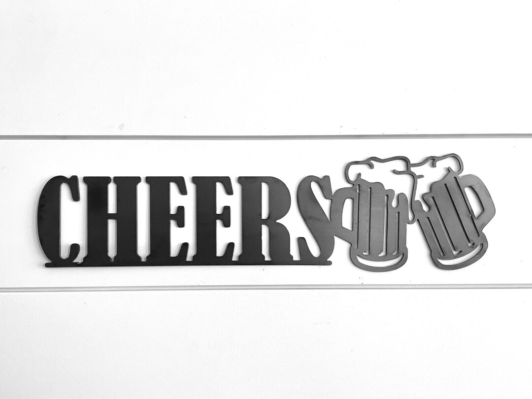 Metal Cheers Beer Sign - Cheers and Beers Bar Sign - Cheers Metal Wall ...