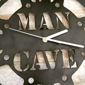 Man Cave Clock- Gift for Him - Metal Clock - Garage Decor - Office ...