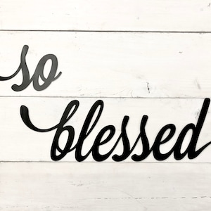 Rustic Metal Blessed Sign - Script Blessed - Blessed Wall Decor - Metal ...
