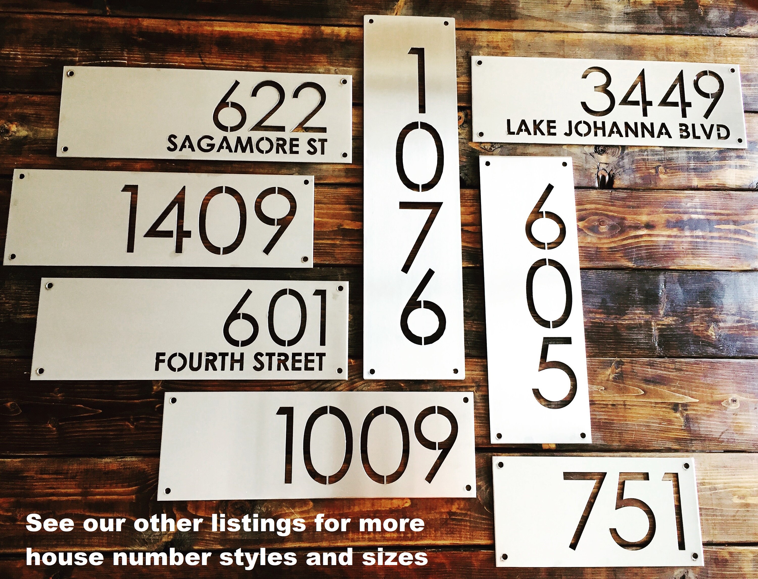 Custom Metal House Number With Street Name - House Number Sign ...