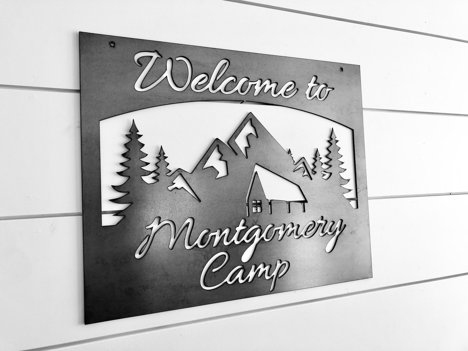 Custom Metal Cabin Sign - Cabin in the Woods - Custom Address Plaque ...