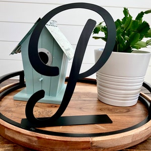 Standing Rustic Metal Script Letter - Personalized Gift - Metal Letter ...