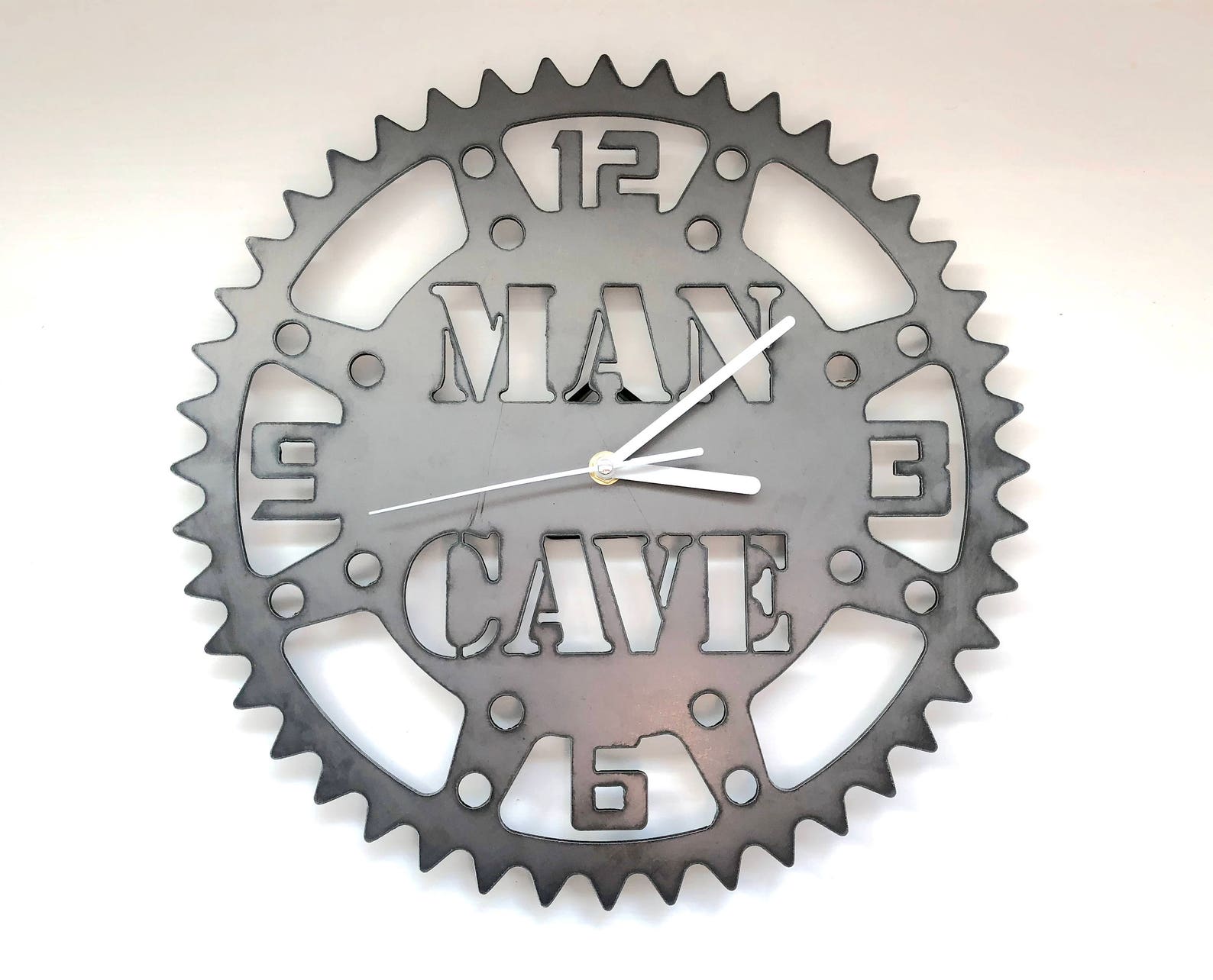 Man Cave Clock Gift for Him Metal Clock Garage Decor | Etsy