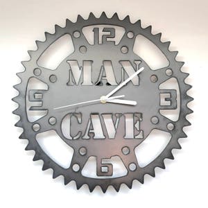 Man Cave Clock- Gift for Him - Metal Clock - Garage Decor - Office ...