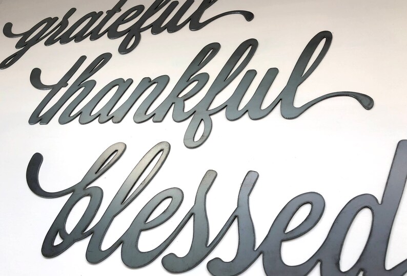 Grateful Thankful Blessed Sign - Metal Sign - Farmhouse Decor - Home ...